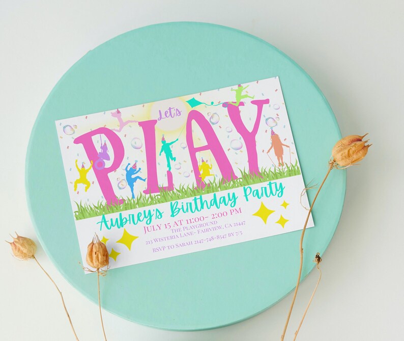 Editable Let's PLAY Kid's Birthday Party Invitation - Etsy