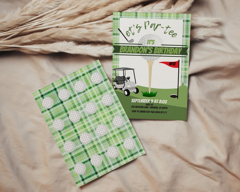 Editable Let's Partee Golf Invitation Template Golf - Etsy