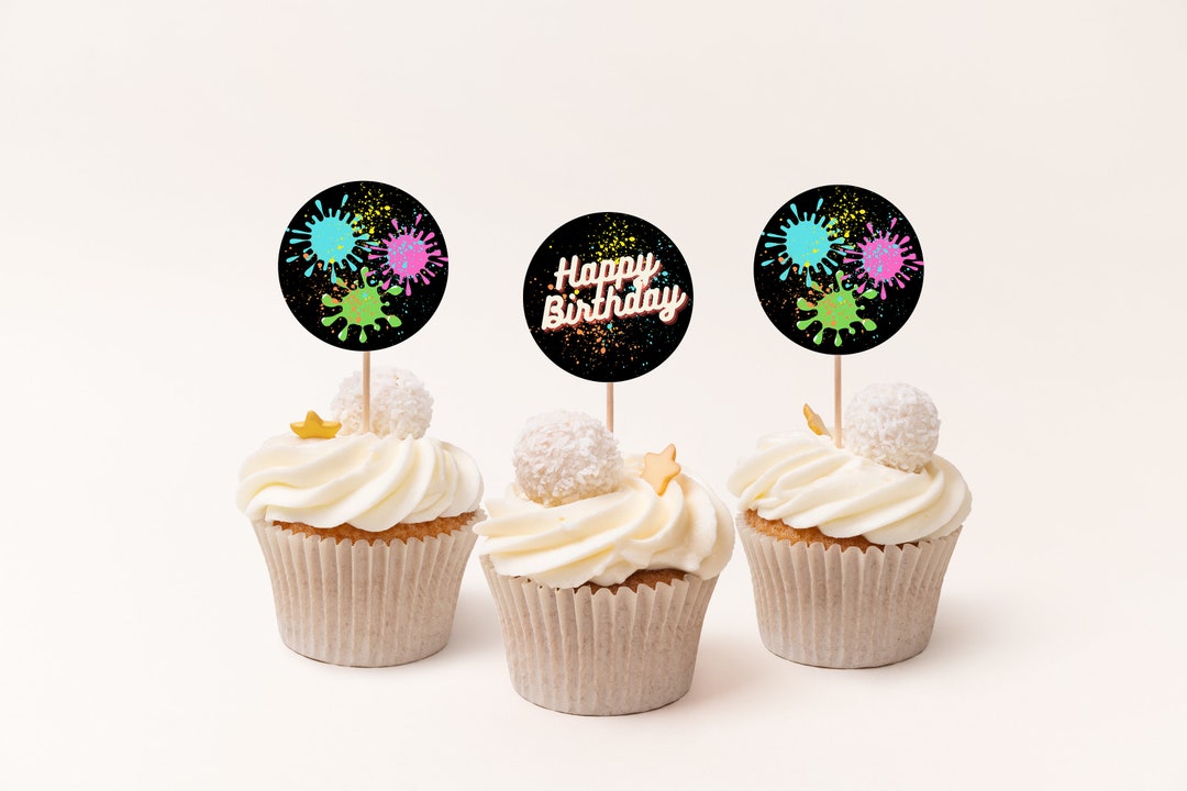 Editable Paintball Cupcake Toppers Template, Paintball Cupcake Topper ...
