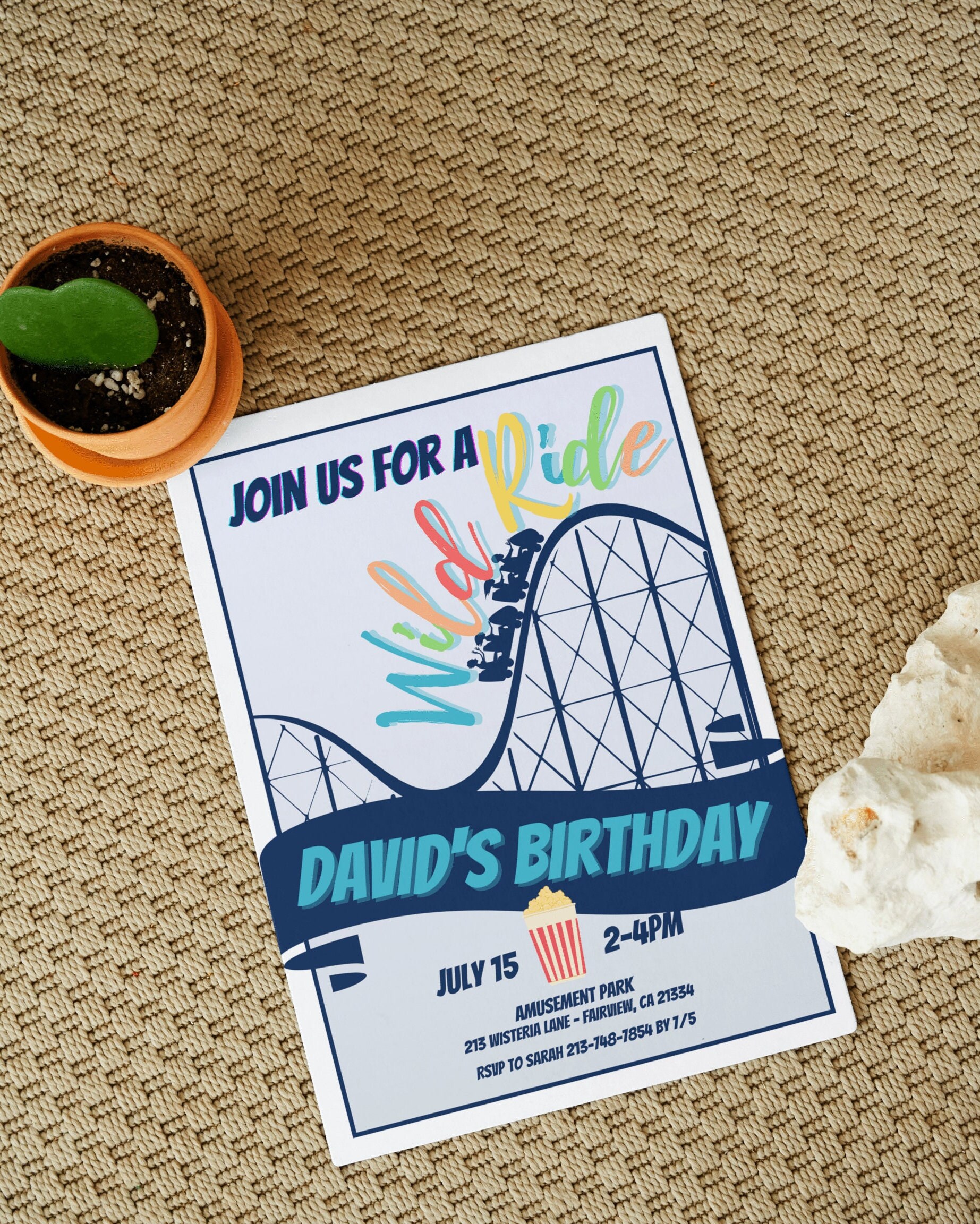 Editable Wild Ride Roller Coaster Birthday Invitation - Etsy