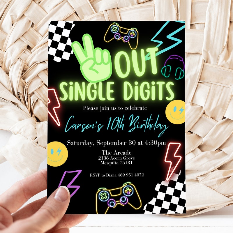 Neon Out Single Digits - Etsy