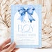 Editable Blue Gingham Baby Shower Essential Bundle Templates, Blue Bow ...