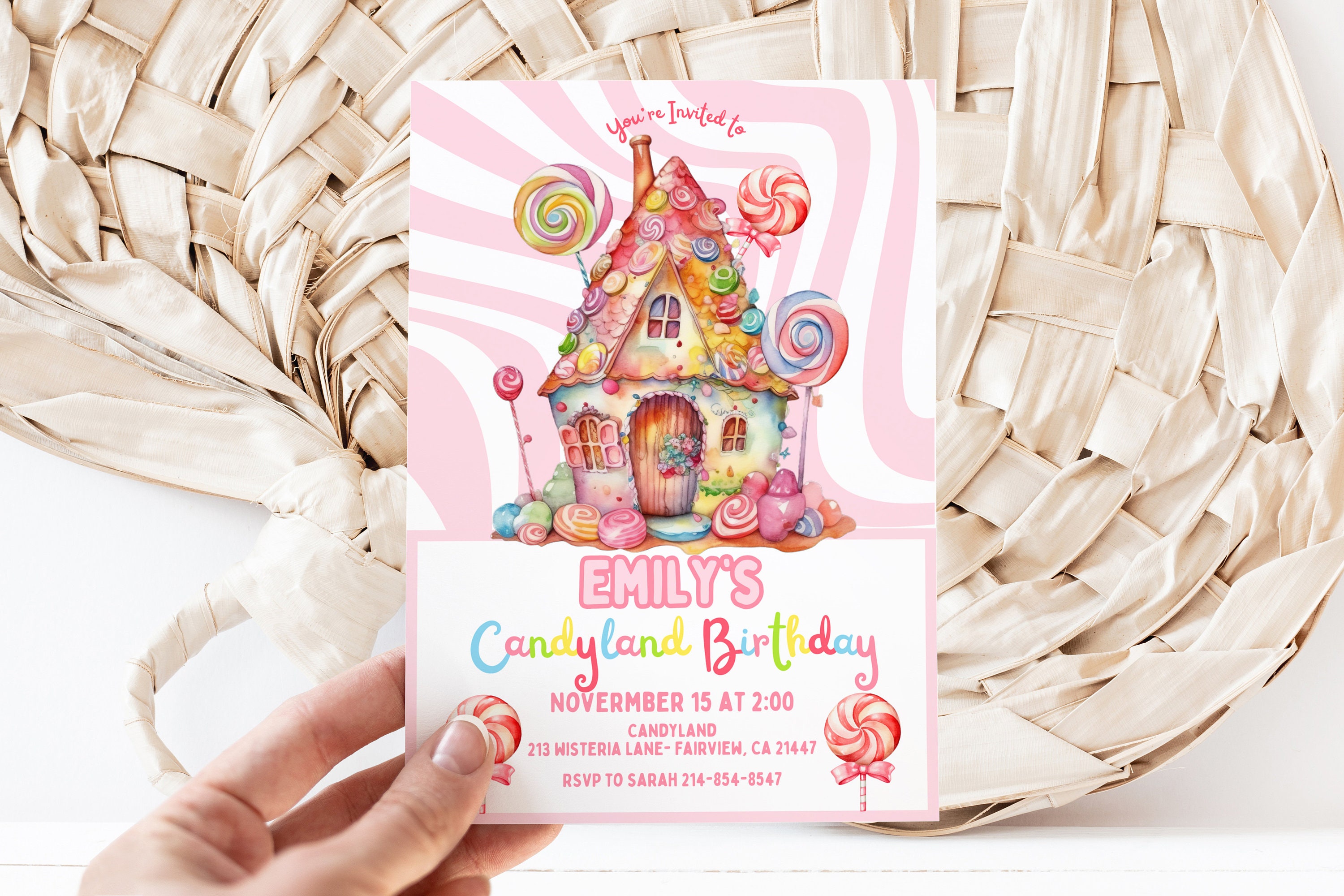 Editable Candyland Birthday Invitation Template Candy Themed - Etsy ...