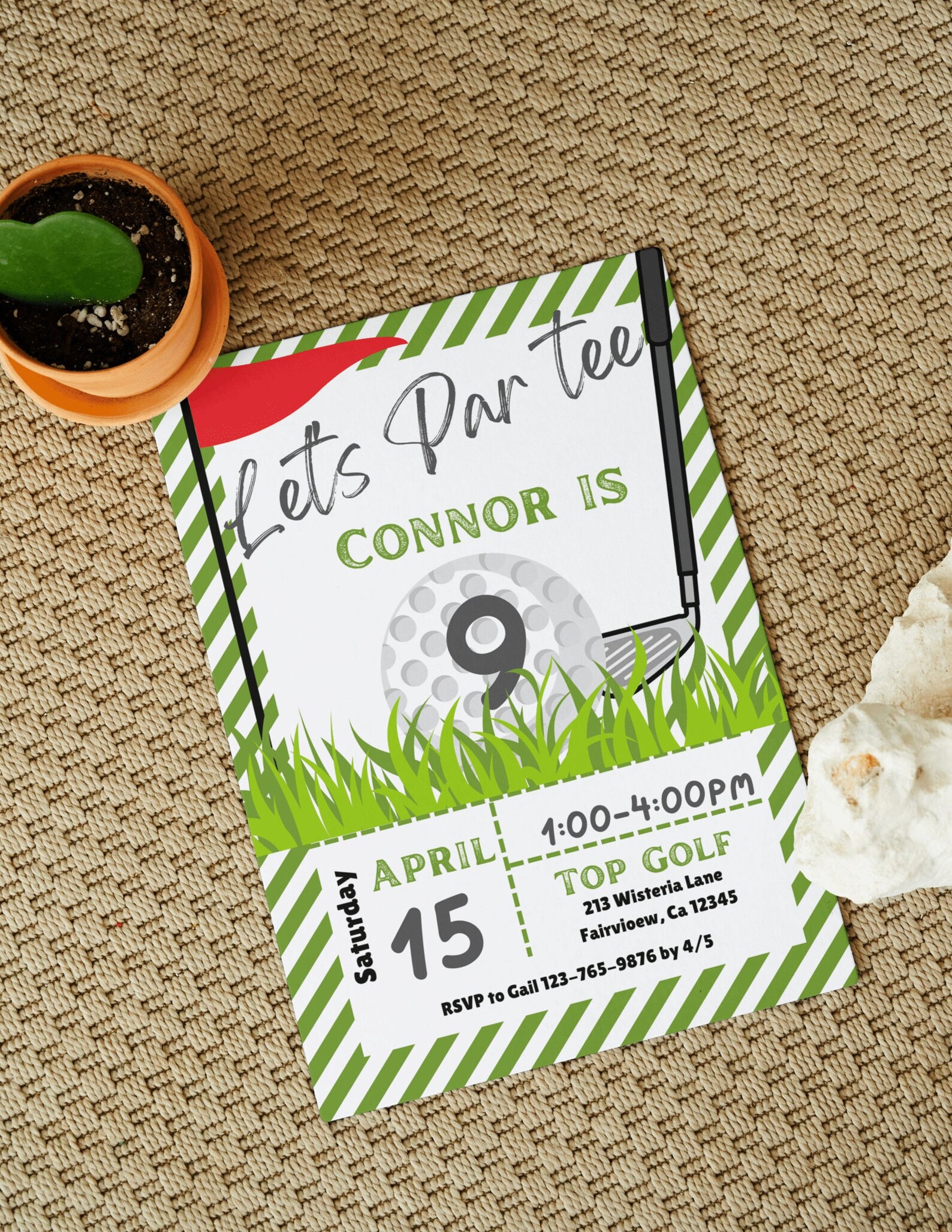 Let's Par Tee Birthday Invitation Template Golf Birthday - Etsy