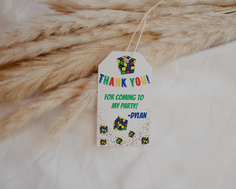 Editable Puzzle Cube Favor Tag Template Puzzle Cube Birthday - Etsy