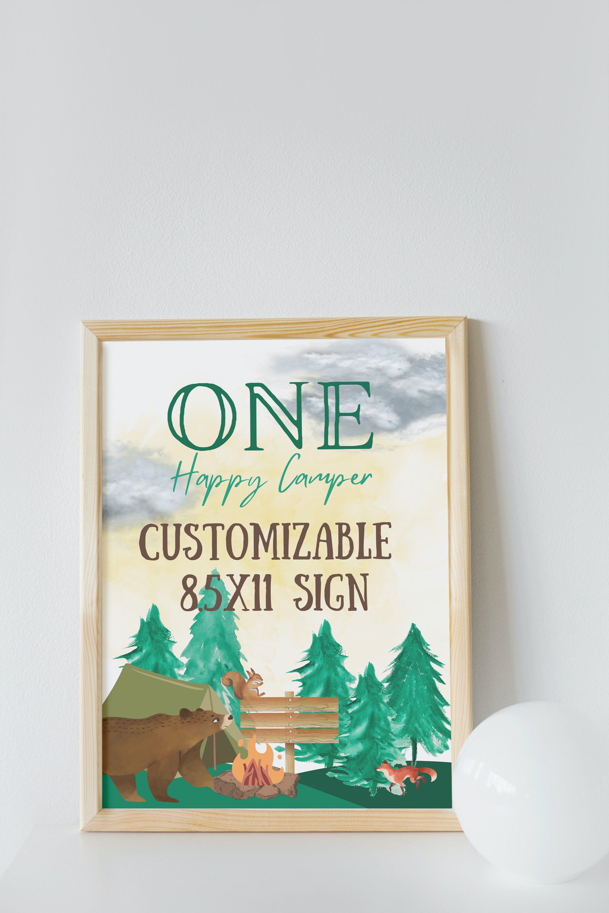 ONE Happy Camper Cupcake Topper Template, Camping Cupcake Topper ...