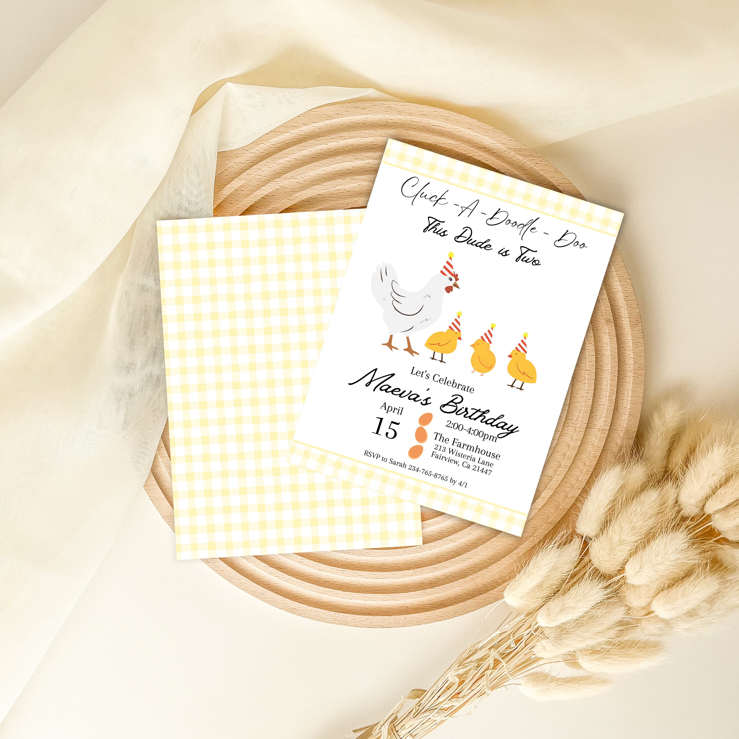 Editable Cluck a Doodle Doo Birthday Invitation Template, Chicken ...