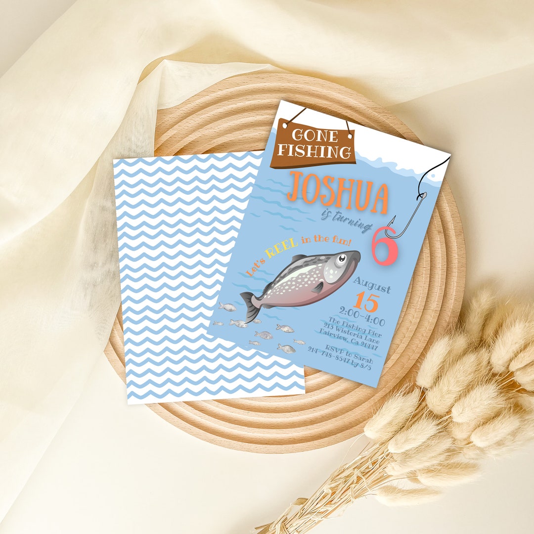 Editable Fishing Birthday Invitation Template, Kid's Fish Party, Fish ...