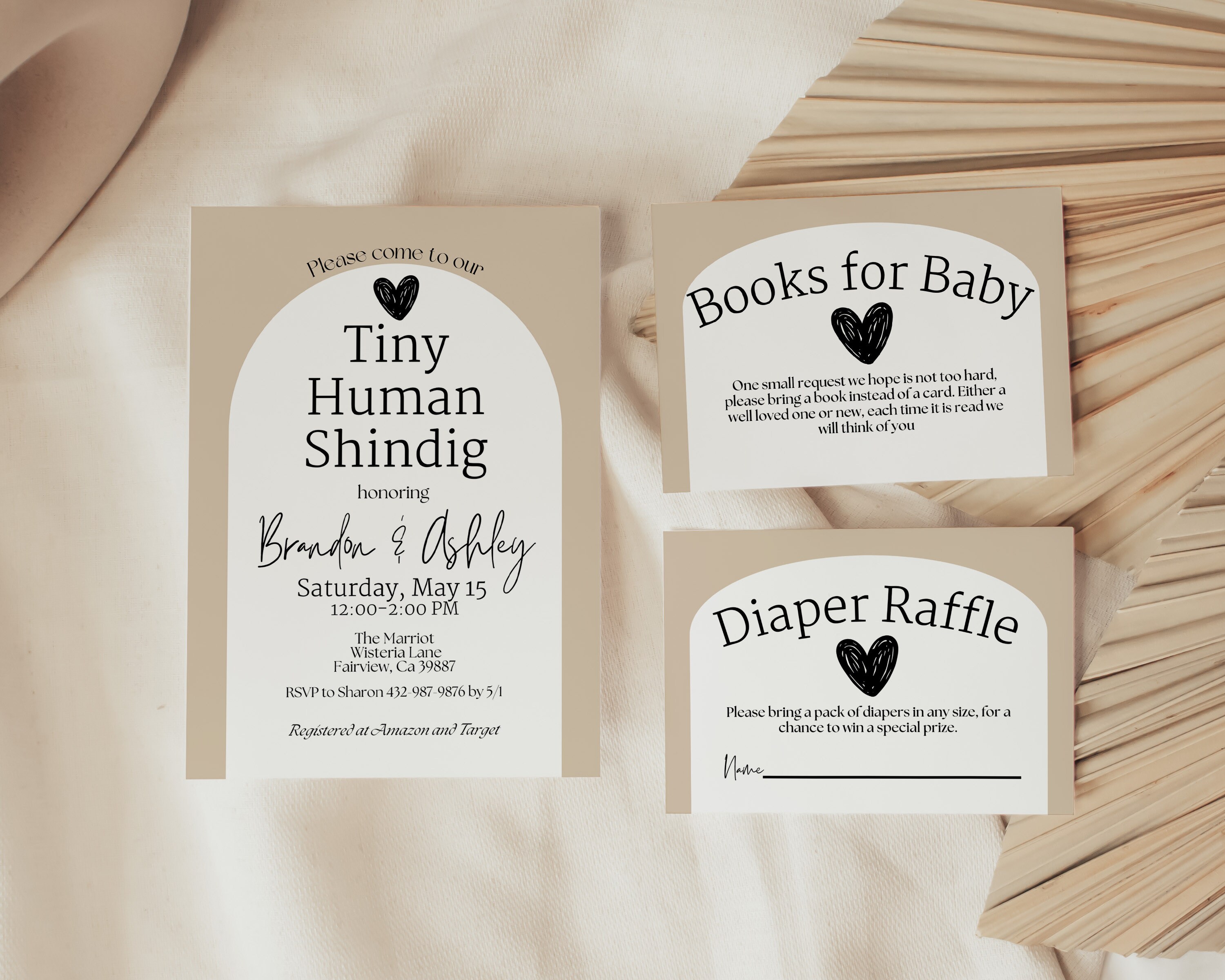 Editable Tiny Human Shindig Baby Shower Bundle Invitation Template ...