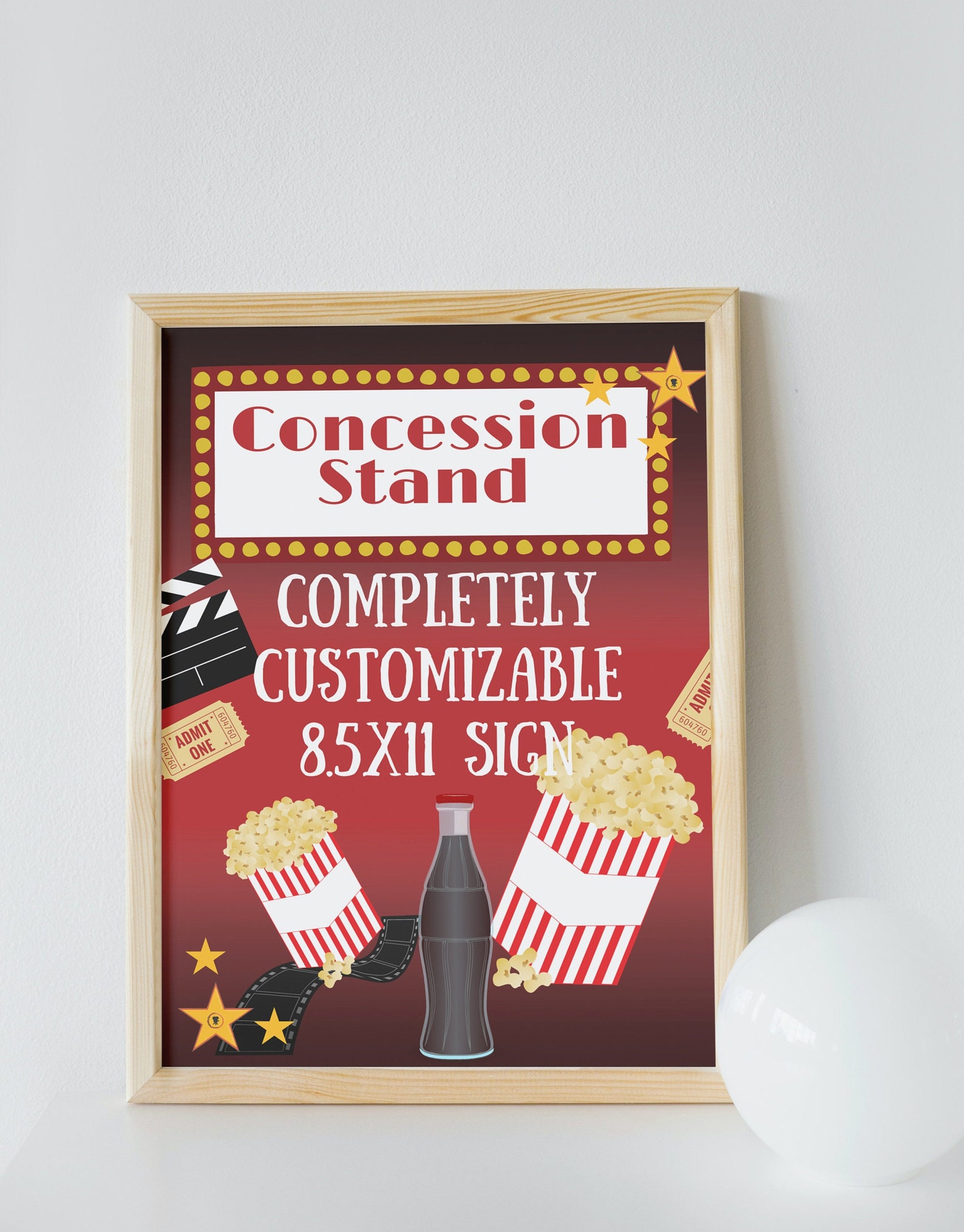Editable Movie Night 8.5x11 Sign Template Completely - Etsy