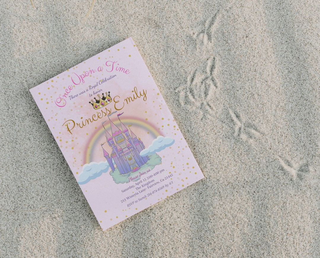 Editable Princess Castle Invitation Template, Princess Crown Invite ...