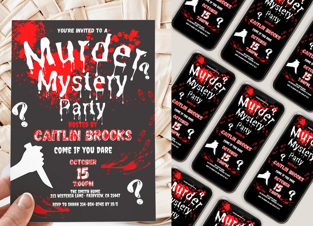 Editable Murder Mystery Invitation Template, 5x7 Printable and ...