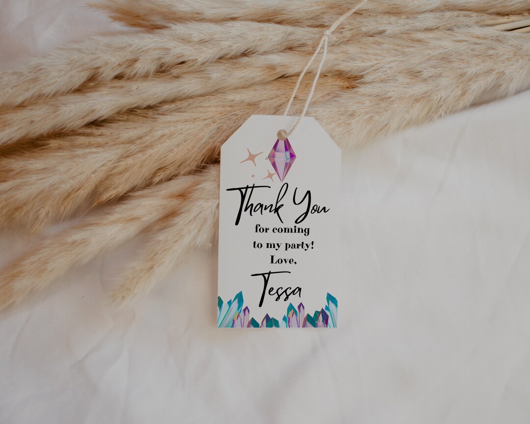 Editable She's a Gem Gift Favor Tag, Crystal Favor Tag, Instant ...