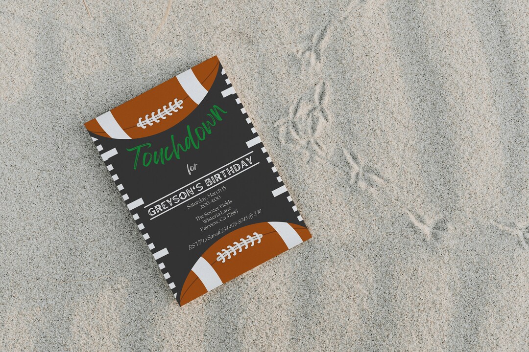 Touchdown Football Invitation Template, Football Invite, Instant ...