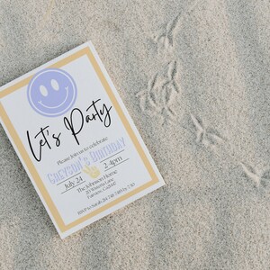 Editable Checkered Smile Birthday Invitation Template, Smile Let's ...
