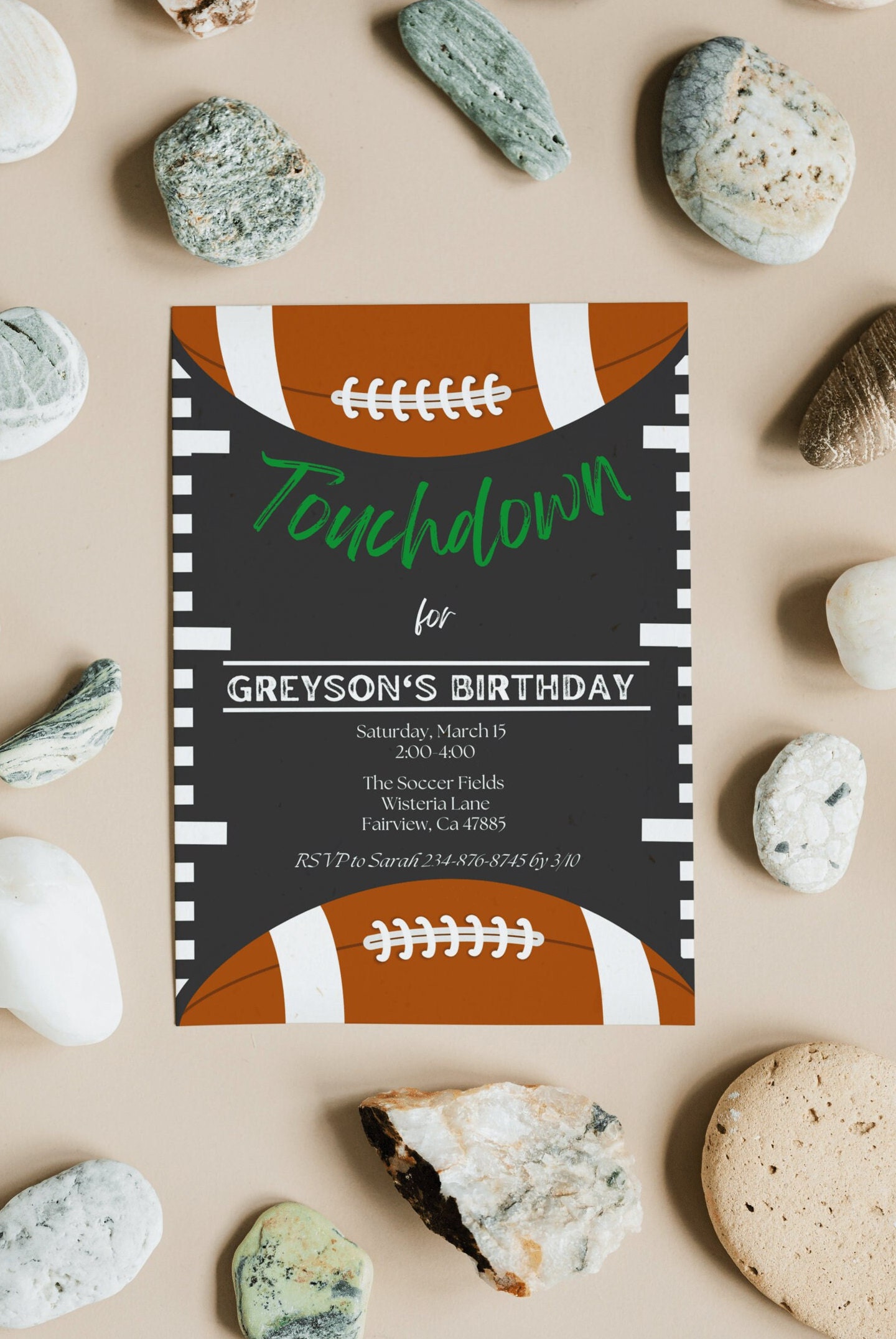 Touchdown Football Invitation Template, Football Invite, Instant ...
