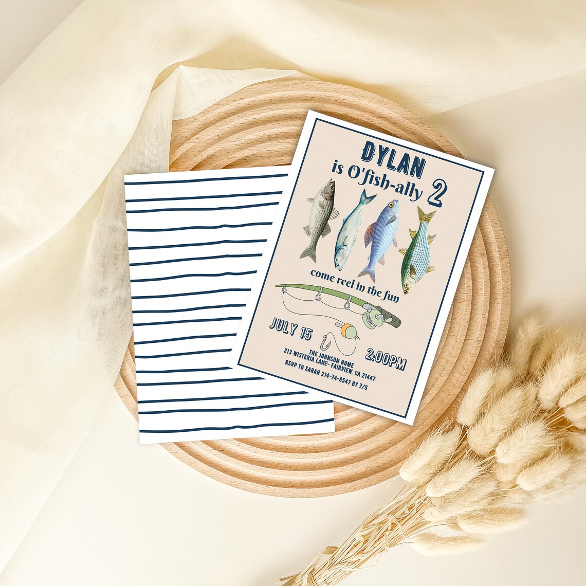 Editable O'fish-ally Fishing Birthday Invitation Template, Fish Themed ...