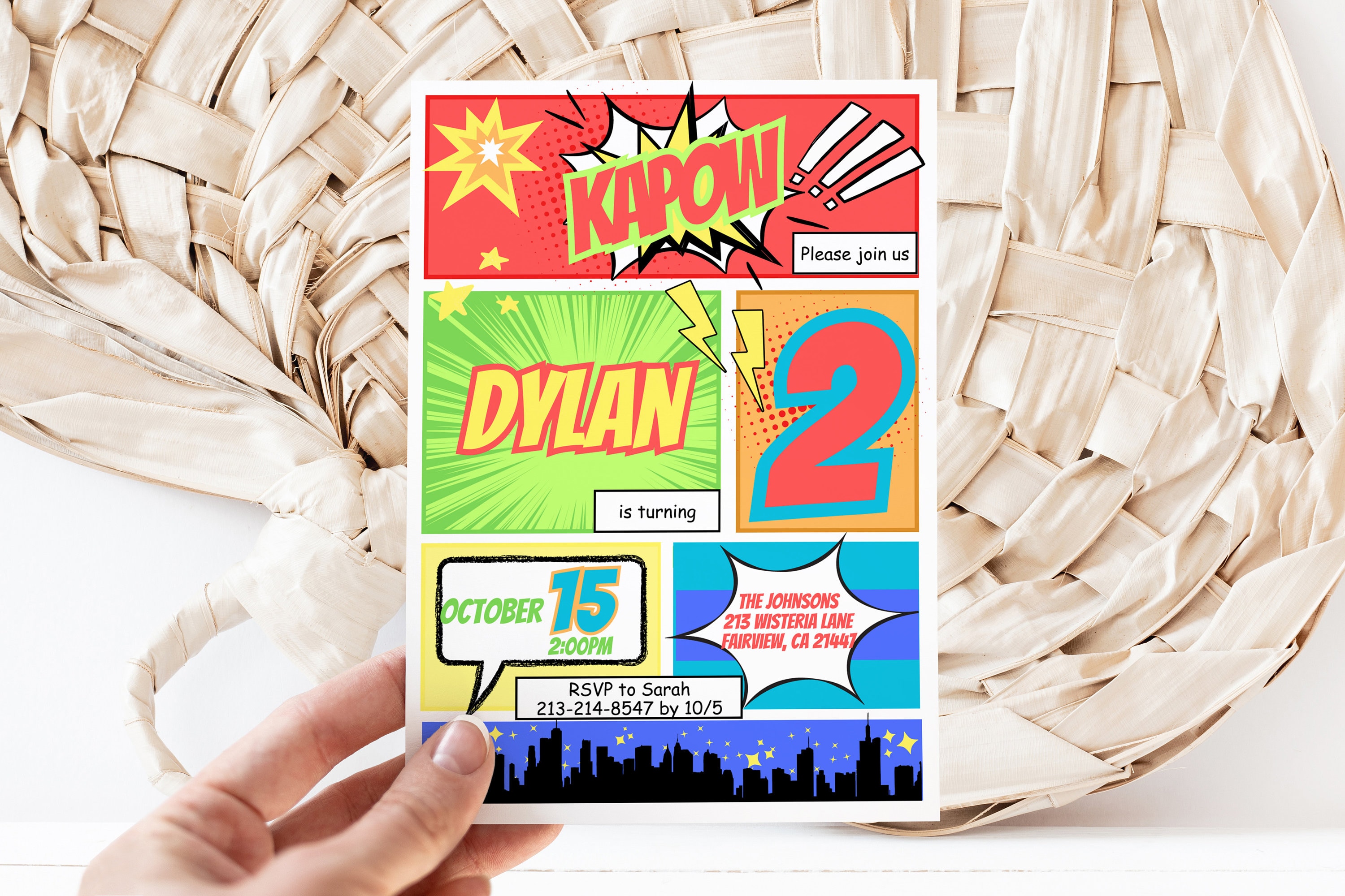 Editable Comic Book Birthday Invitation Template Superhero - Etsy Australia