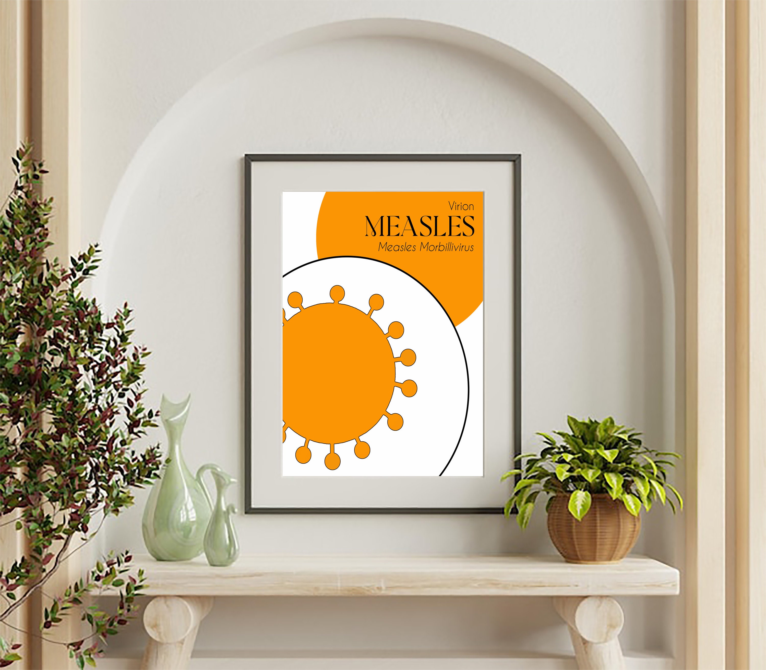 1960's Inspired Pathogen Digital Art Print - Measles - Etsy