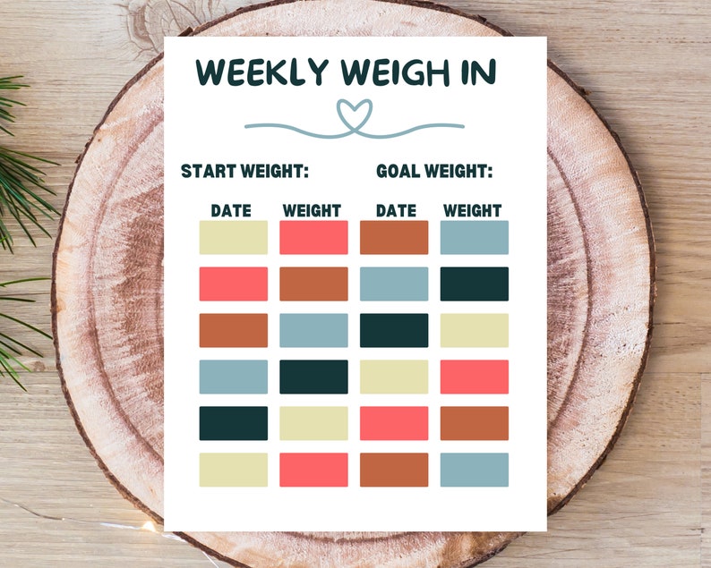 Weight Loss Tracker | 25 LBS Tracker | Weekly Weigh in | Instant ...