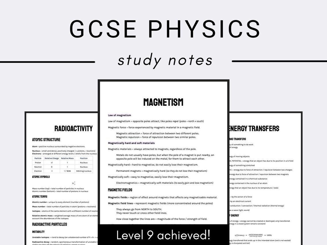IGCSE Physics Study Notes: A Comprehensive Set of Detailed Notes on All ...