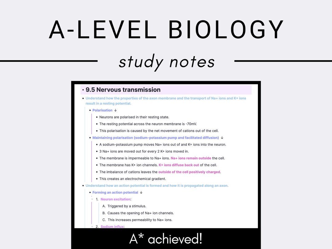 Edexcel A-level Biology Notes: A Comprehensive Set of Detailed Notes on ...