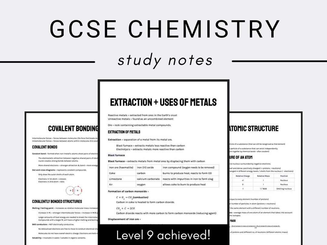 IGCSE Chemistry Study Notes: A Comprehensive Set of Detailed Notes on ...