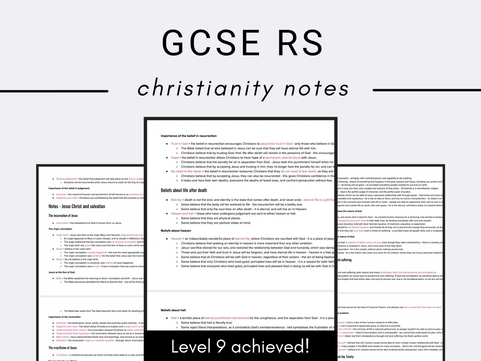 GCSE Religious Studies Notes: Christianity (grade 9 Achieved!) - Etsy