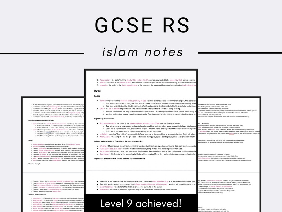 GCSE Religious Studies Notes: Islam (grade 9 Achieved!) - Etsy UK