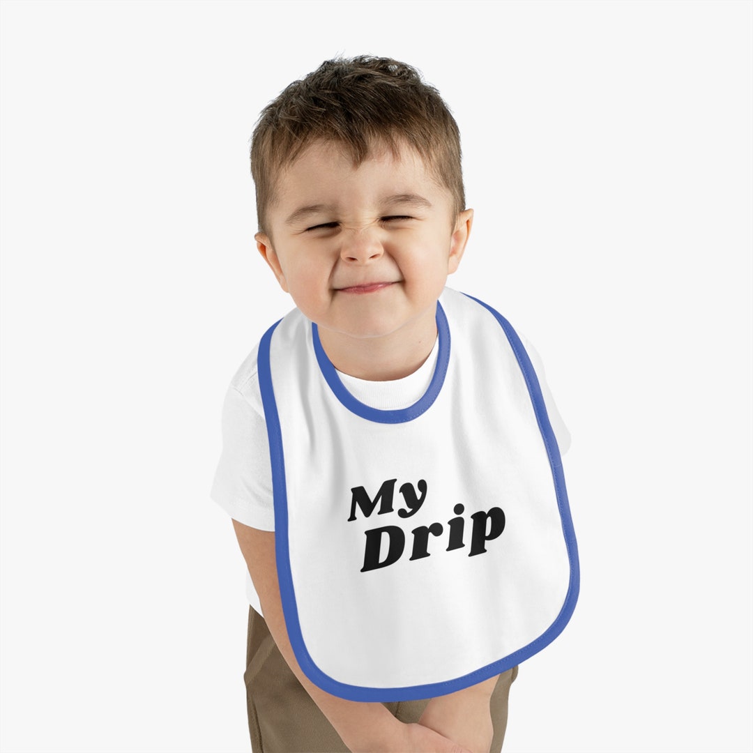 My Drip Baby Contrast Trim Jersey Bib - Etsy