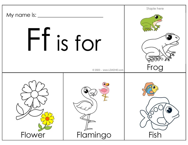 Printable Coloring Alphabet Flip Book for Grade Levels: Preschool, Pre ...