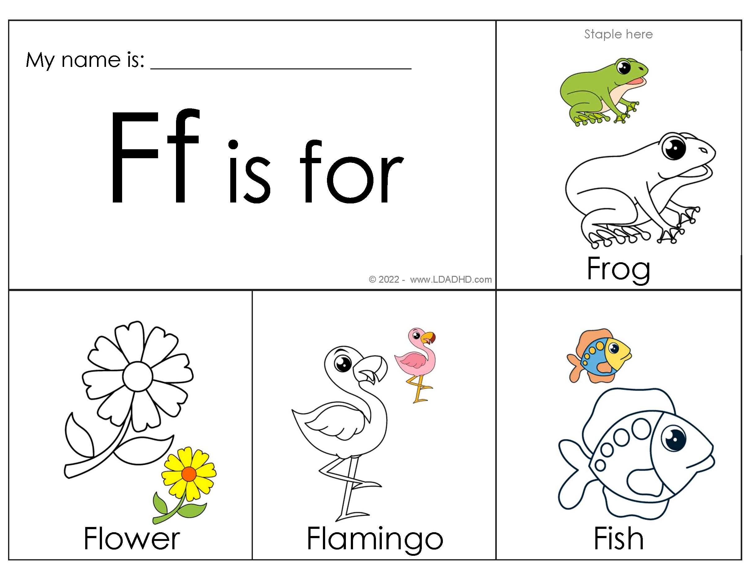 Printable Coloring Alphabet Flip Book for Grade Levels: Preschool, Pre ...