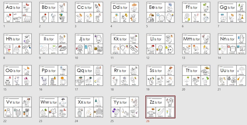 Printable Coloring Alphabet Flip Book for Grade Levels: Preschool, Pre ...