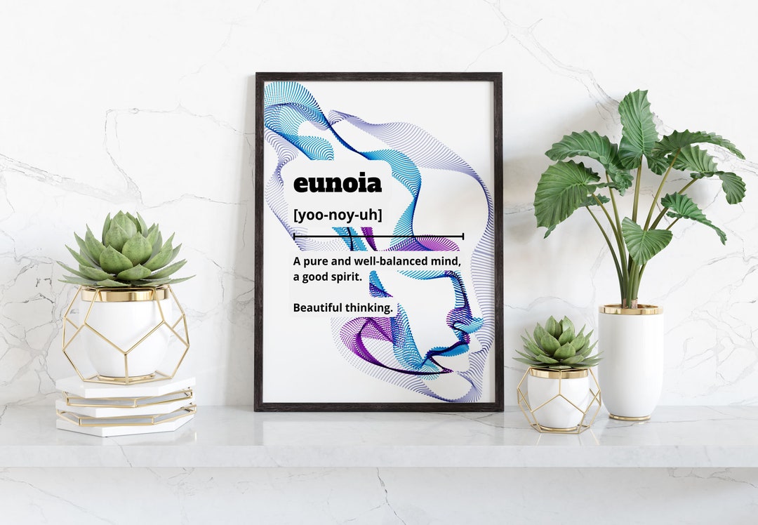 Eunoia - Digital Poster - Instant Download for Home, Schools, Coaches, Psychotherapists, Yoga ...