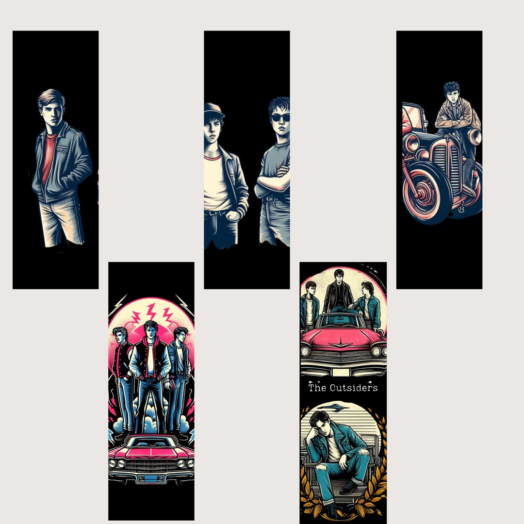 Set of Seven Bookmarks Inspired by S.E. Hinton's 'the Outsiders' - Stay ...
