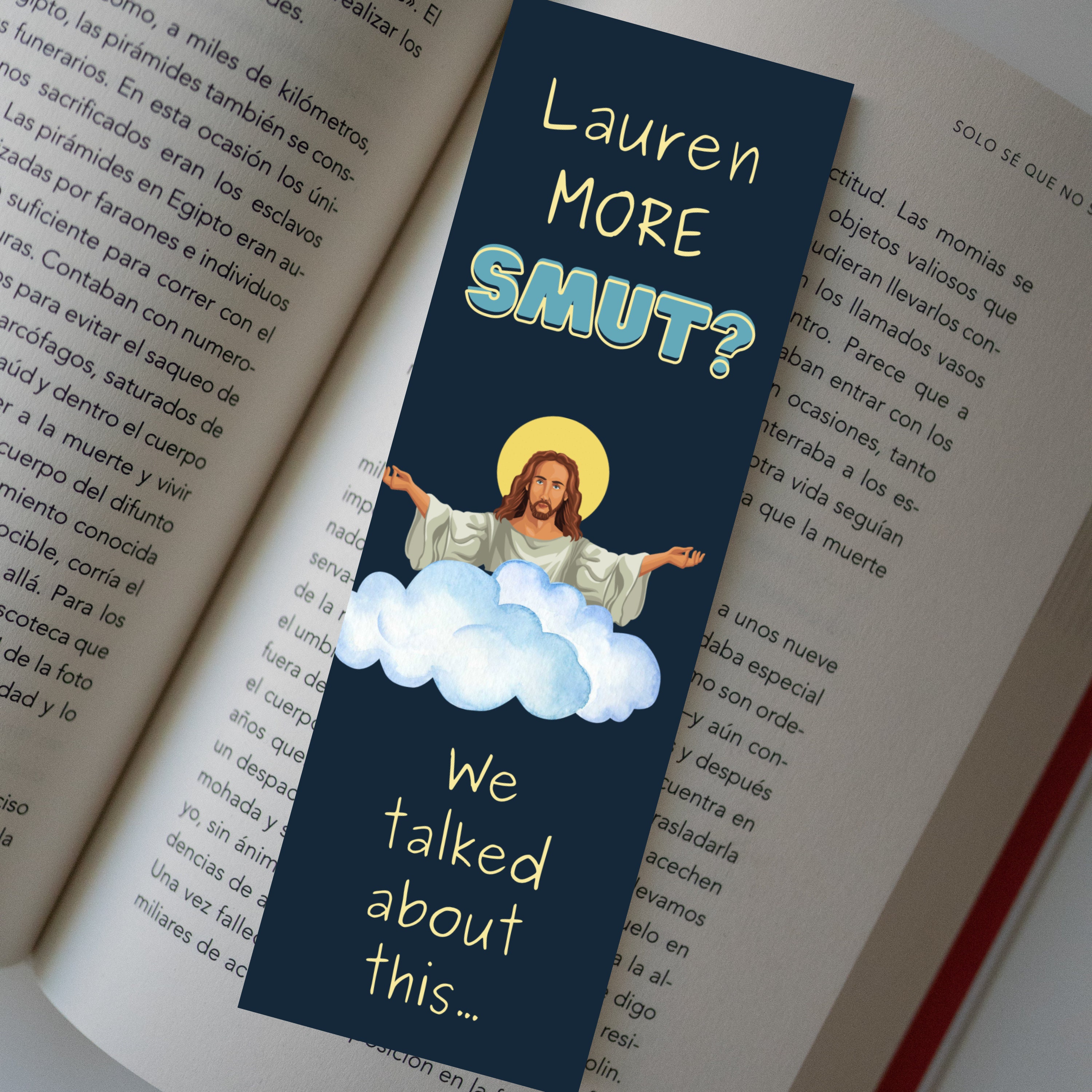 Hilarious Set of 4 Personalized Disappointed Jesus Bookmarks for Smut ...