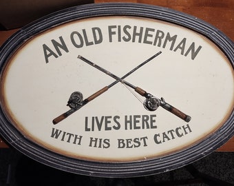 Vintage Wood Relief Fishing Sign Wall Decor - Etsy