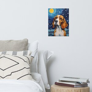 Starry Night Beagle Poster - Etsy
