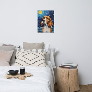 Starry Night Beagle Poster - Etsy