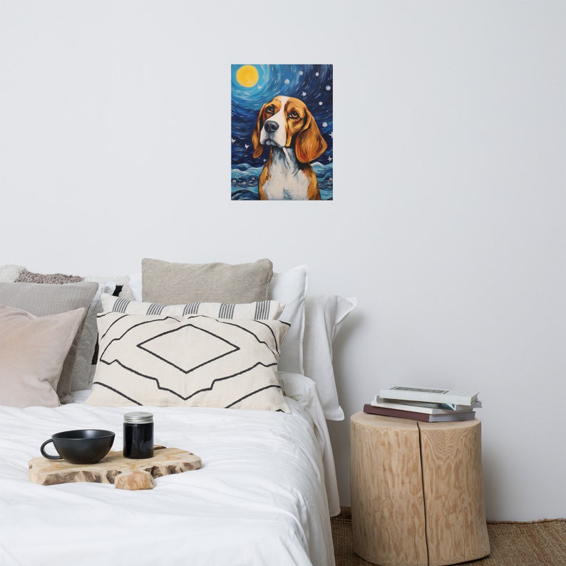 Starry Night Beagle Poster - Etsy