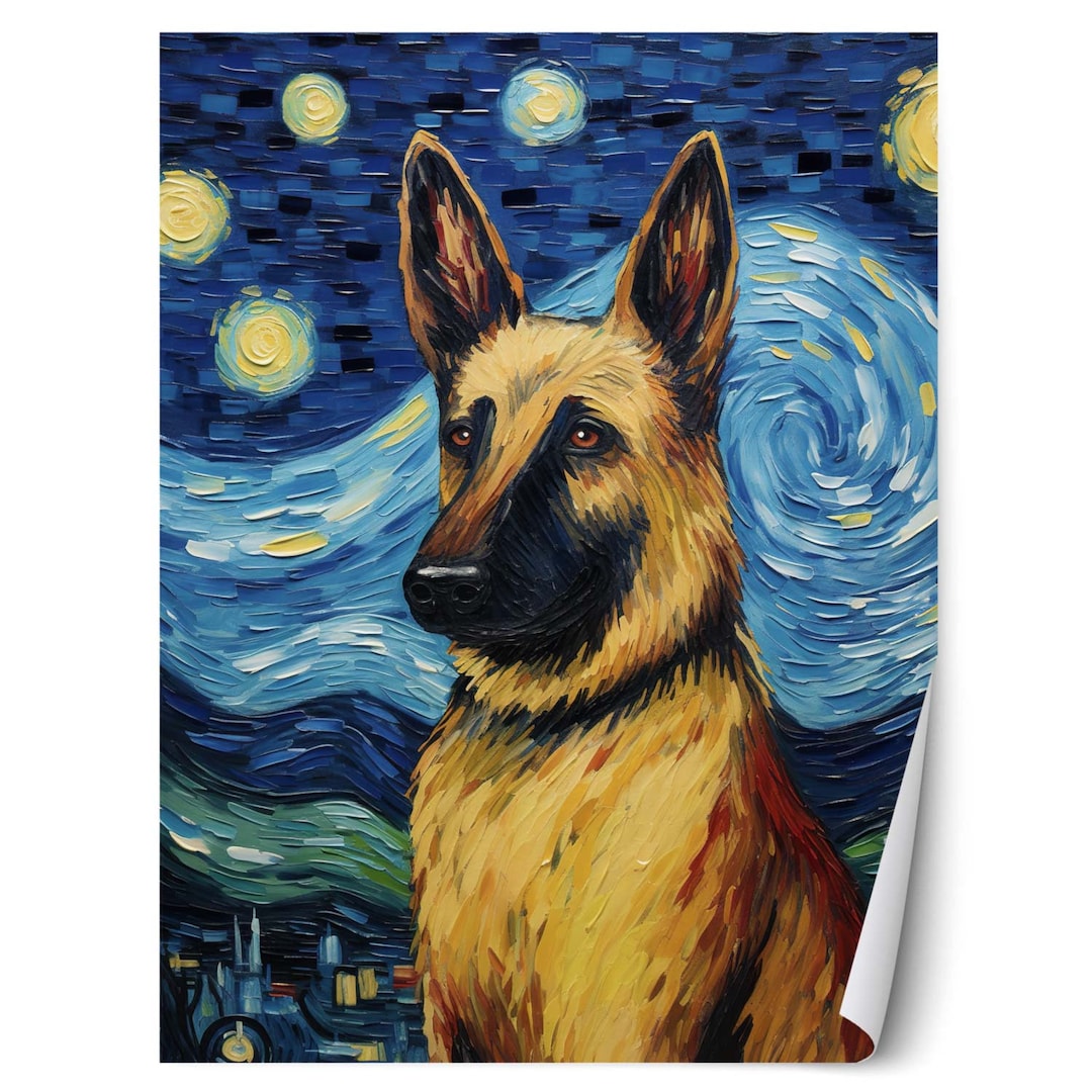 Starry Night German Shepherd Poster - Etsy