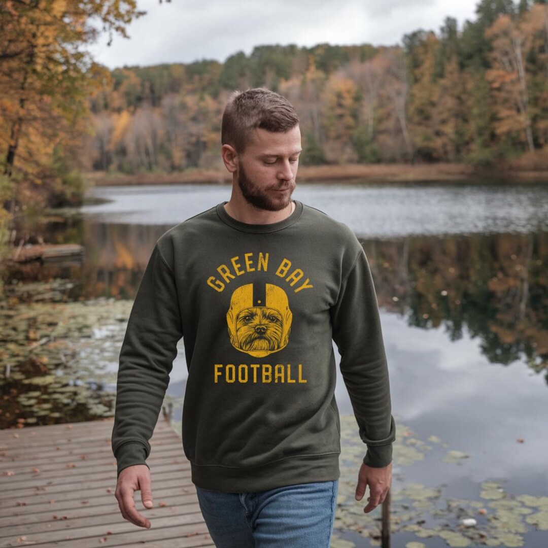 Green Bay Football Yorkie Sweatshirt, Dog Lover Gift for Packers Fans ...