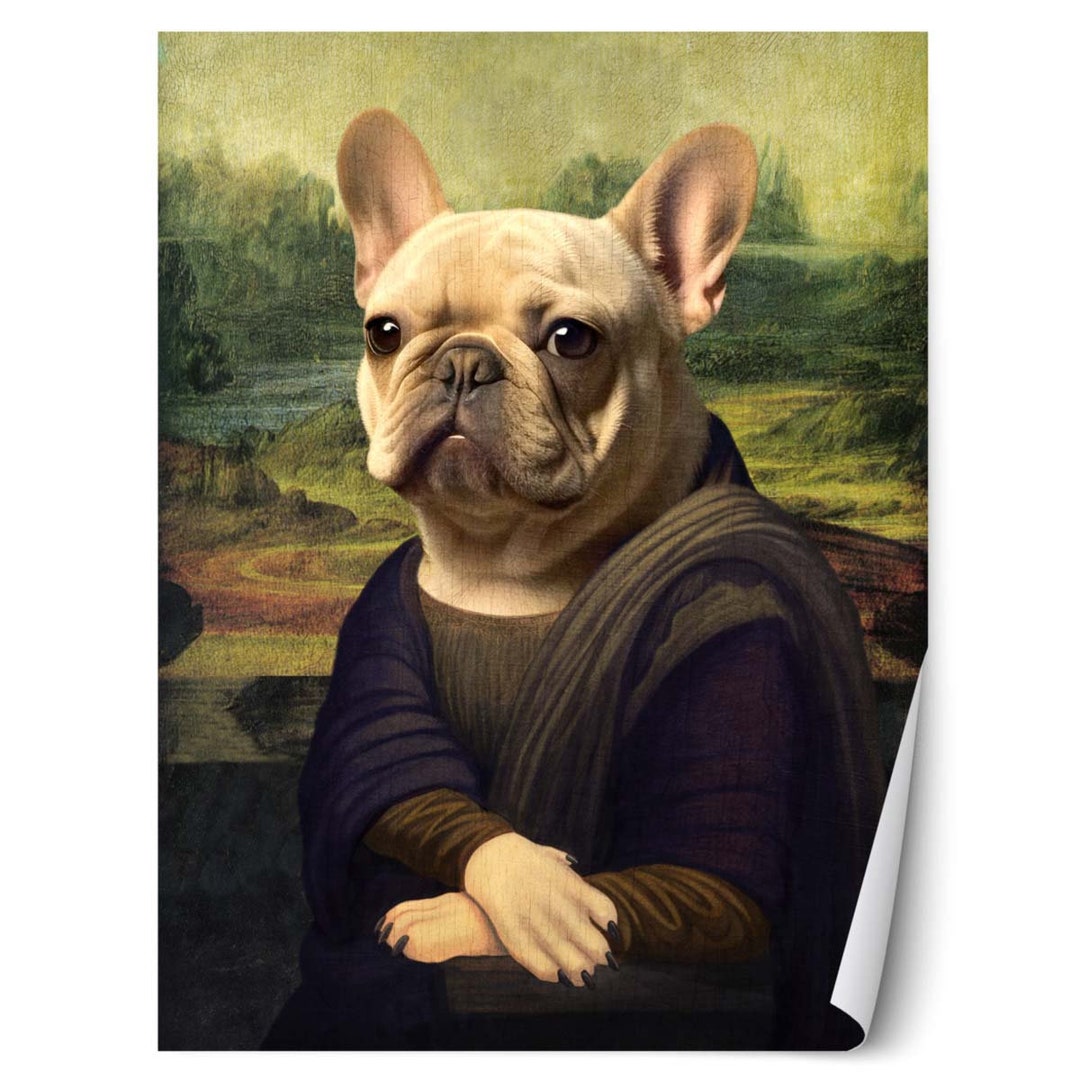 Mona Lisa French Bulldog Poster - Etsy