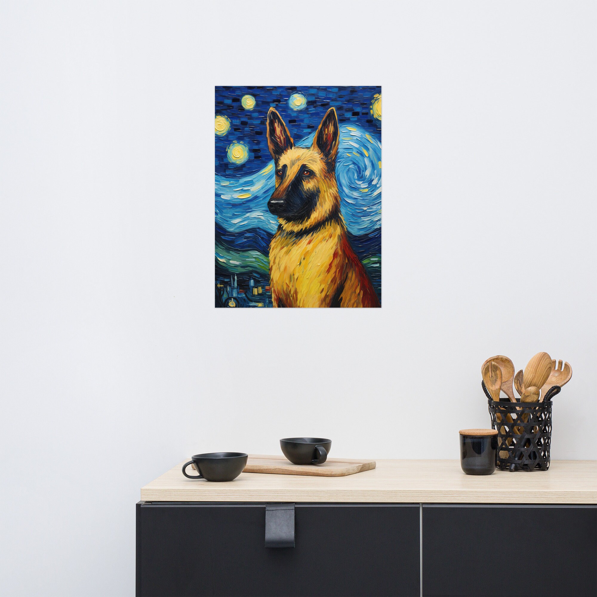 Starry Night German Shepherd Poster - Etsy
