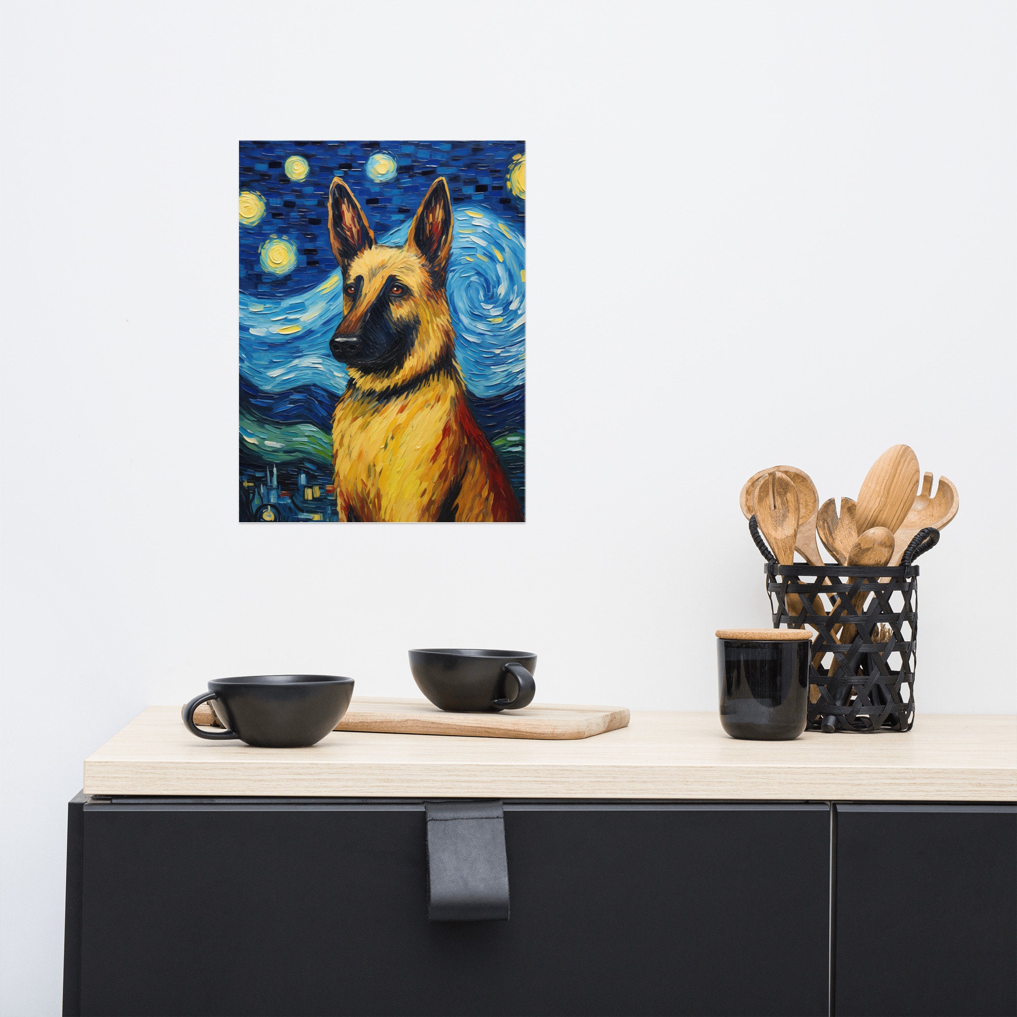 Starry Night German Shepherd Poster - Etsy