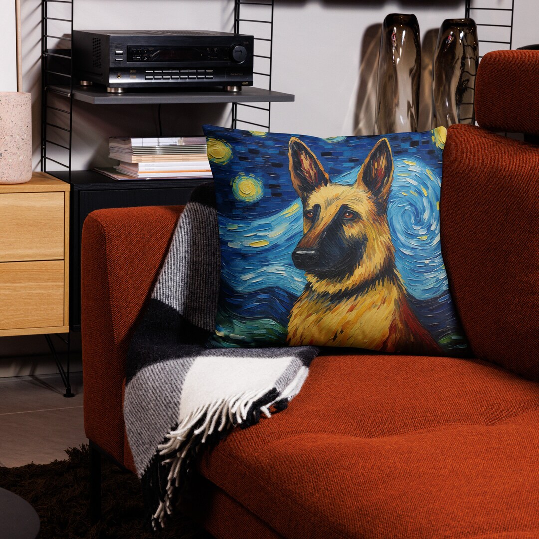 Starry Night German Shepherd Throw Pillow - Etsy
