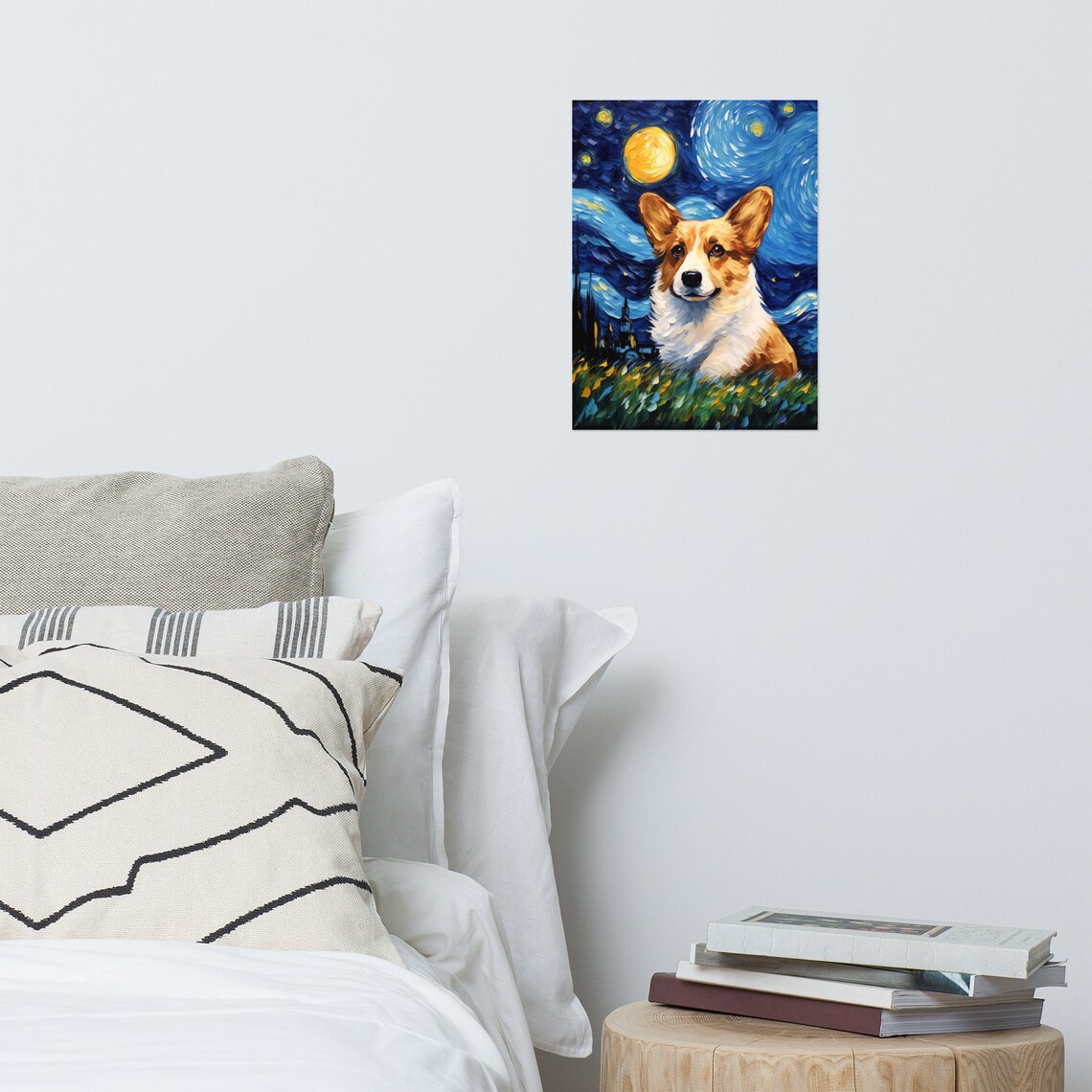 Starry Night Corgi Poster - Etsy