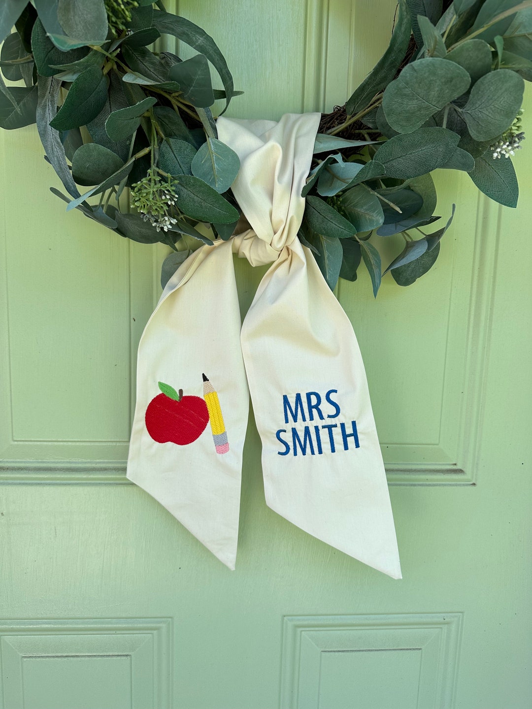 Teacher Wreath Sash - Etsy