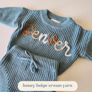 Newborn Baby Sweater Set - Lake, Custom Name Baby Sweater & Shorts ...