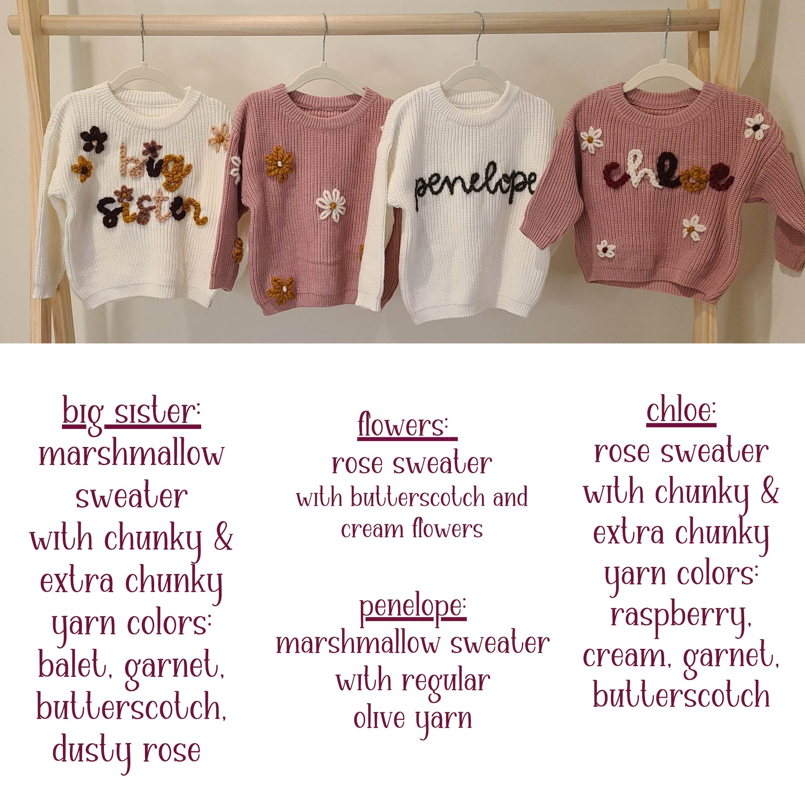 Custom Name Sweater Hand Embroidered Baby Sweater - Etsy